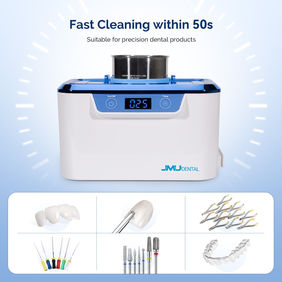 JMU Dental Ultrasonic Cleaner with Timer for Dental Instrument Glasses ...