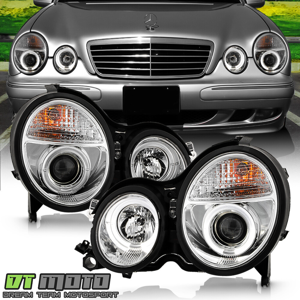 2000-2002 Mercedes Benz W210 E320 E430 Dual Halo Projector Headlights ...
