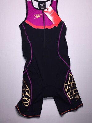 Speedo Women's Photon Triwear Swimsuit Full Body Front Zipper Black XL ...