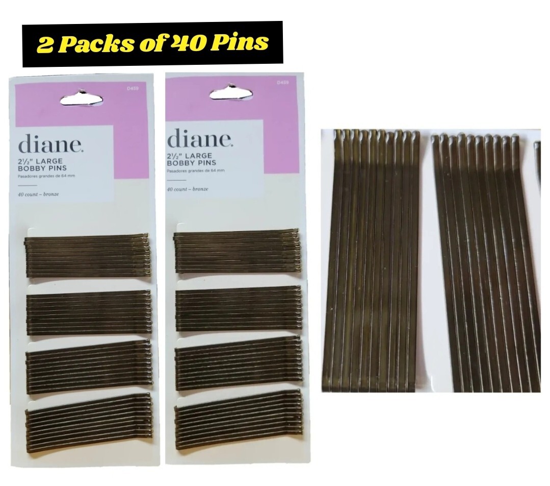 (2 Packs) Diane 2.5'' Large Bobby Pins Bronze Hair Bob Pins Pack of 40 ...
