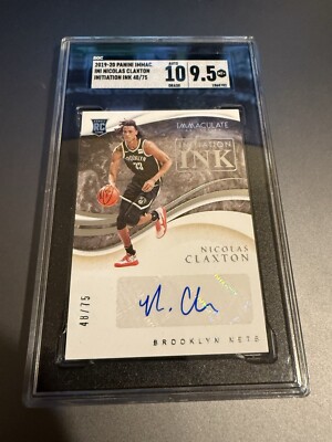 Rookie Nicolas Claxton 2019-20 Immaculate Initiation Ink Auto /75 RC ...
