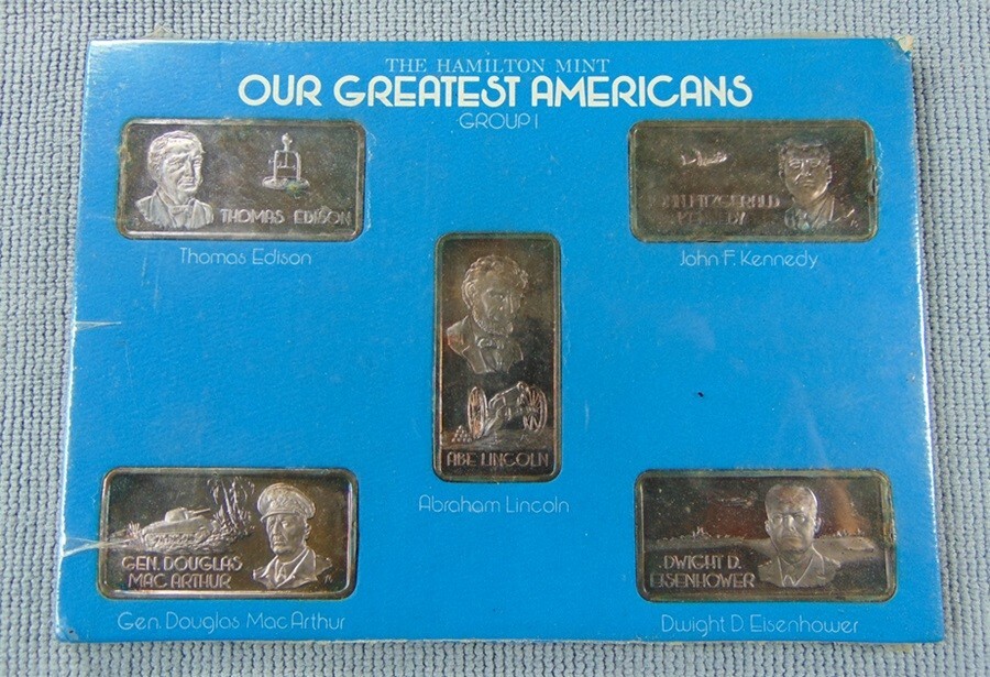 Hamilton Mint - Our Greatest Americans Silver bar set Group 1 | eBay