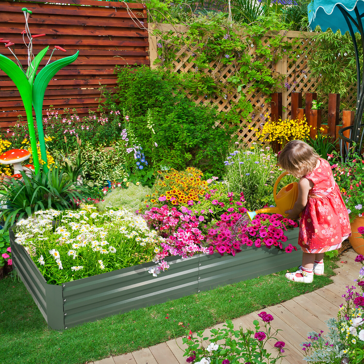 Aoodor 6x3x3 ft. Outdoor Portable Mini Greenhouse Kit with Galvanized ...