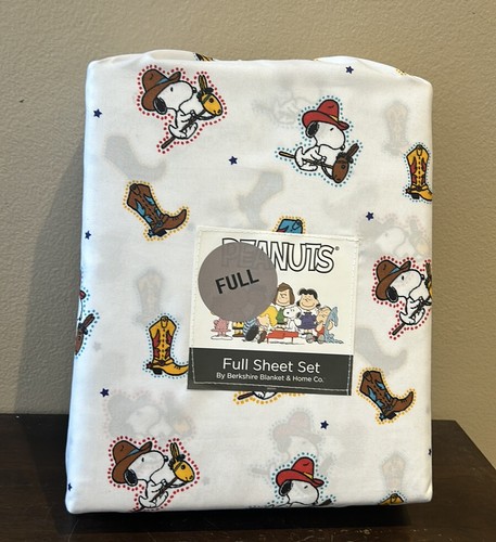 Berkshire Peanuts Snoopy Cowboy Western Rodeo Full Bed Sheet Set New | eBay