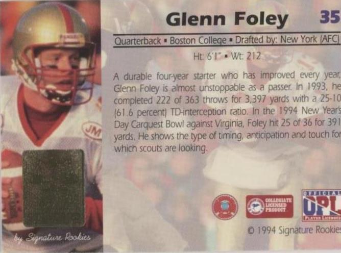 1994 Signature Rookies Gold Standard Glenn Foley #35 for sale | eBay