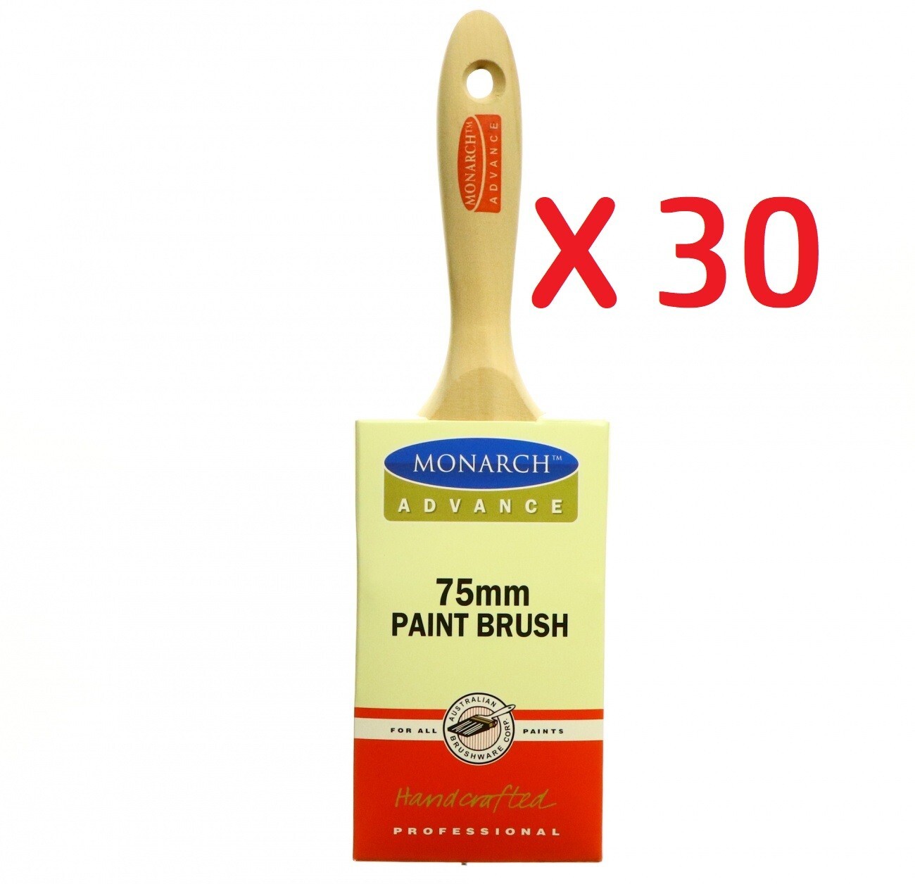 30 X MONARCH PAINT BRUSH SET CUTTERS 75MM BRUSHES PAINTING DETAIL PRO ...