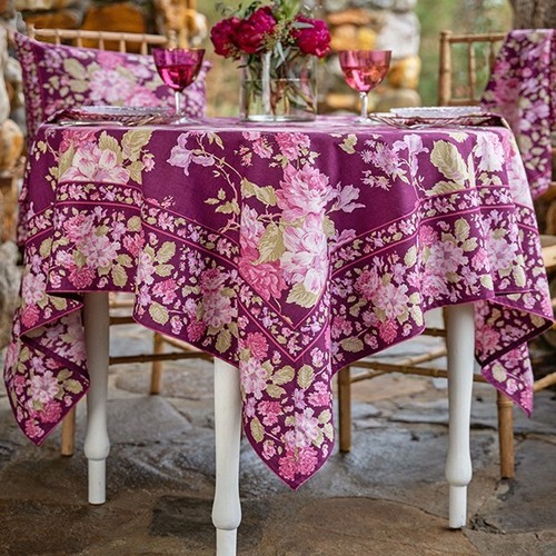 April Cornell Everlasting Floral Tablecloth 54 x 54 Breakfast Cloth ...