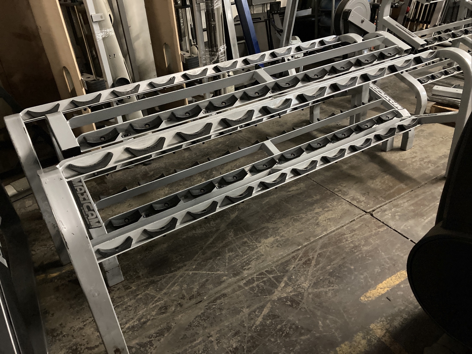 Maxicam Two-Tier Pro Style Saddle USA Dumbbell Rack Made In The USA | eBay