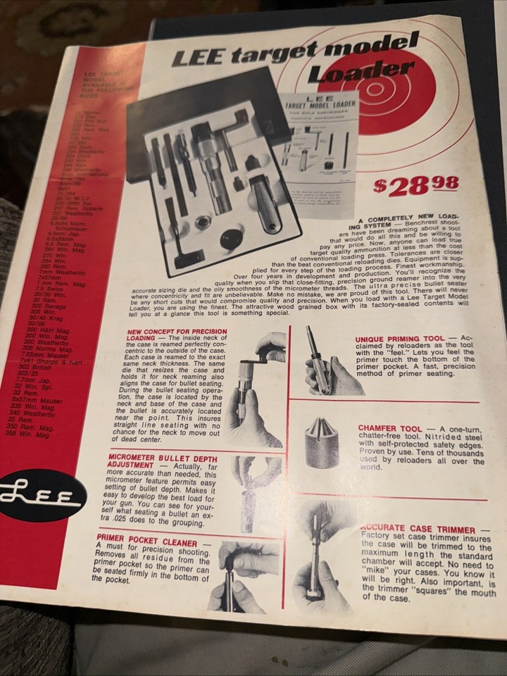 Lee Precision Reloading Products Date Unknown Information Signed By ...