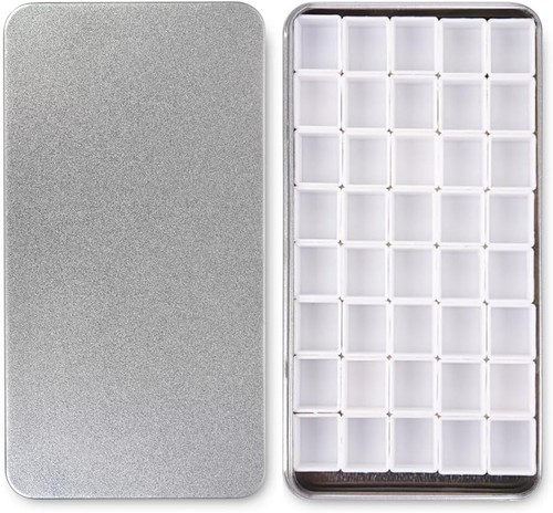 Portable Watercolor Tins Paint Palette with 40Pcs Empty 40half Pans ...