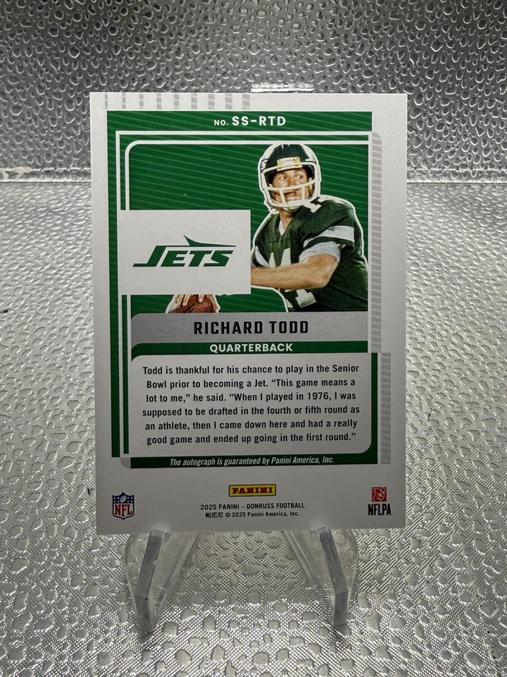 2025 Donruss Richard Todd Signature Series Autograph New York Jets | eBay