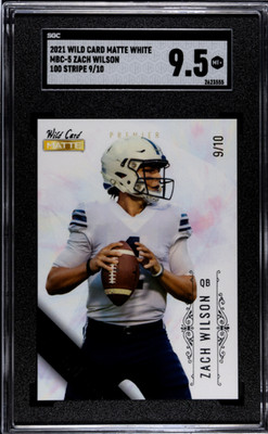 2021 Wild Card Matte White Zach Wilson 100 Stripe #MBC-5 SGC 9.5 | eBay