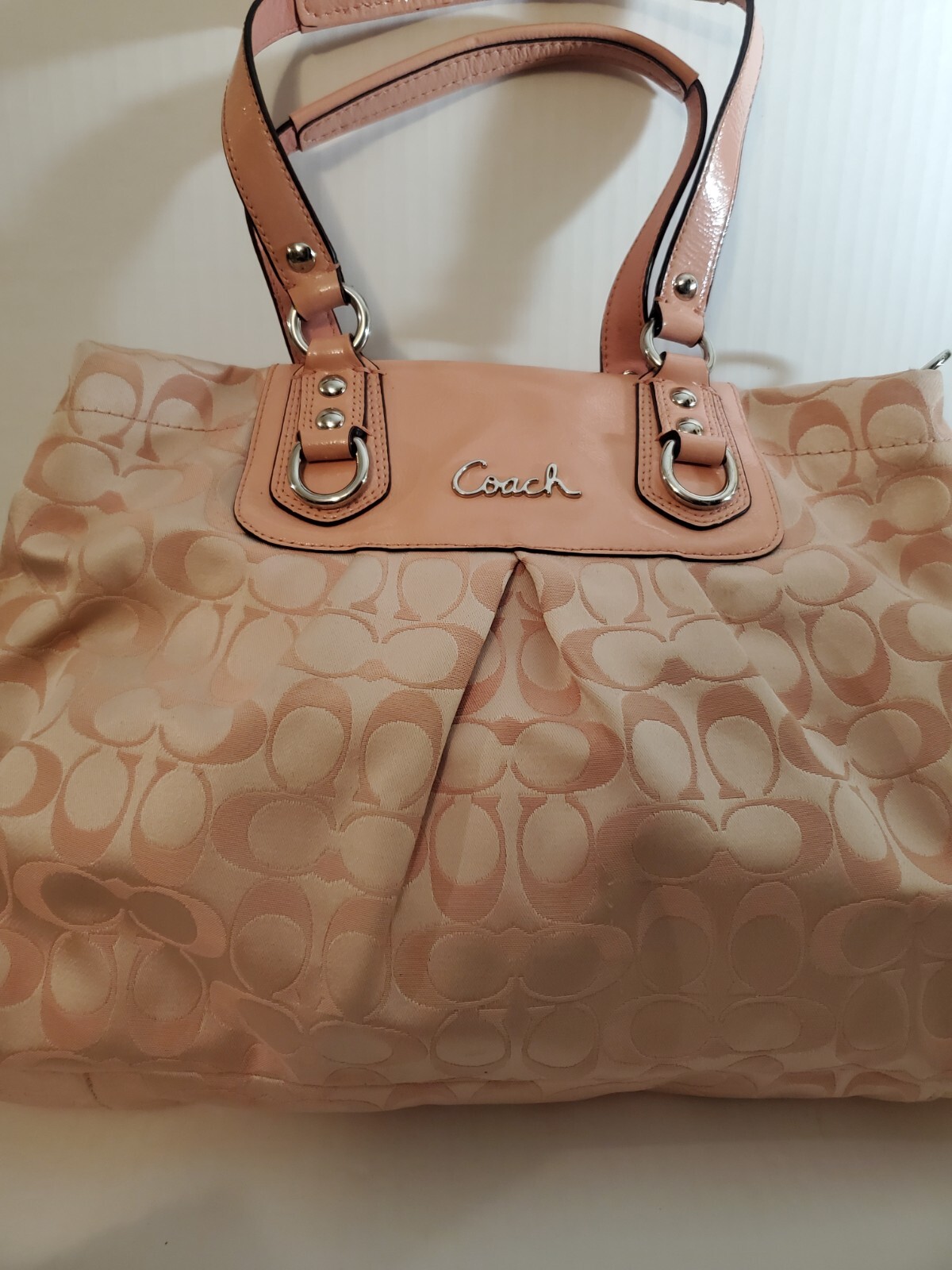 Coach Ashley Peony Blush Pink Signature Carryall Hand… - Gem