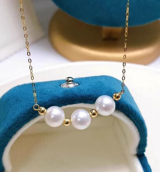 Genuine AAAA 7-8mm Natural White Akoya Round Pearl Smile Pendant ...