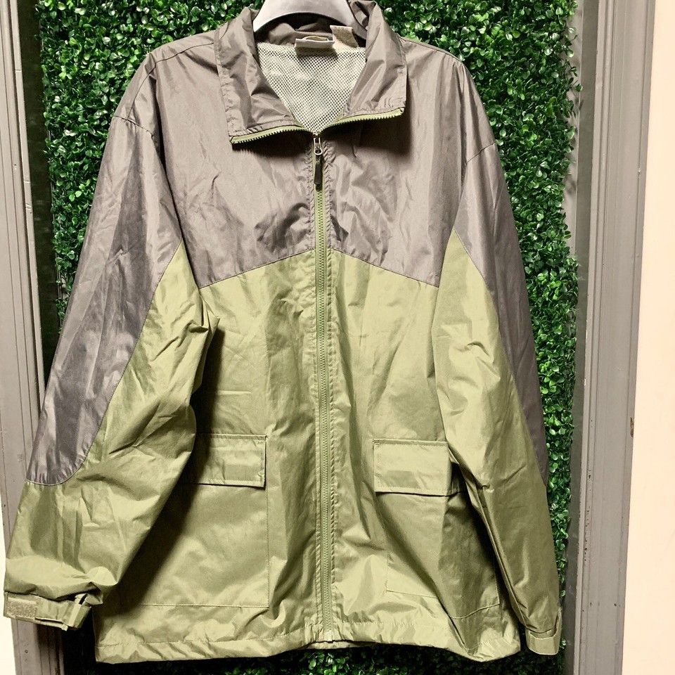 10000 Ft Above Sea Level Jacket Coat Mens XL Windbreaker Green Grey Zip ...