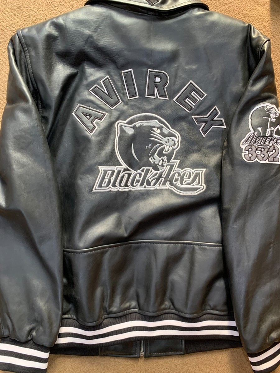 Avirex leather jacket , Avirex black aces A-2 Real cowhide Avirex leather jacket , Avirex black aces A-2 Real cowhide