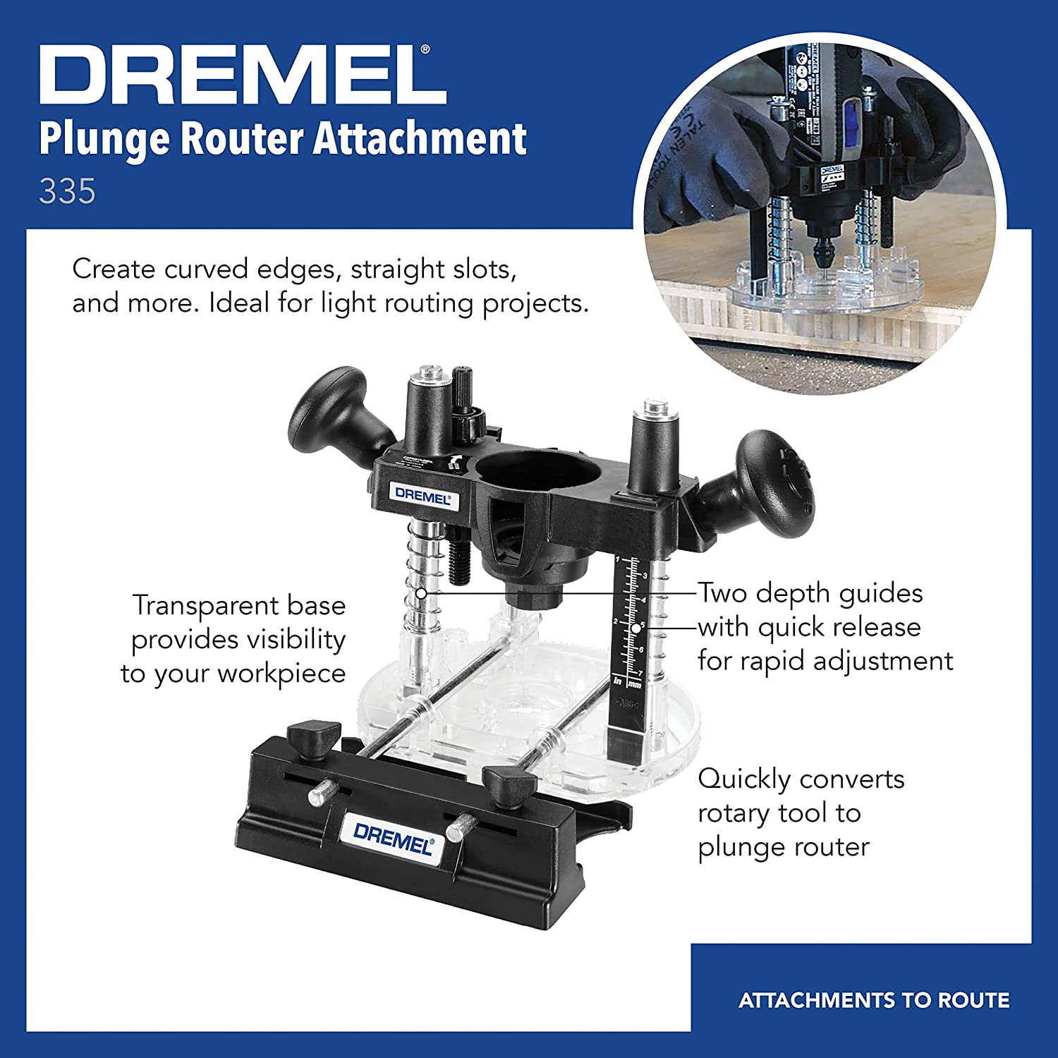 Dremel 335 Plunge Router Rotary Tool Attachment for Precision Routing ...