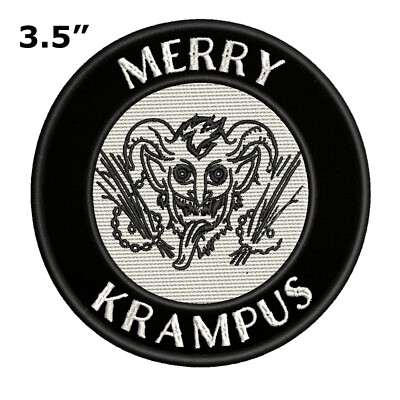 Evil Christmas Krampus Embroidered Patch Iron-On or Sew-On Horror Demon ...