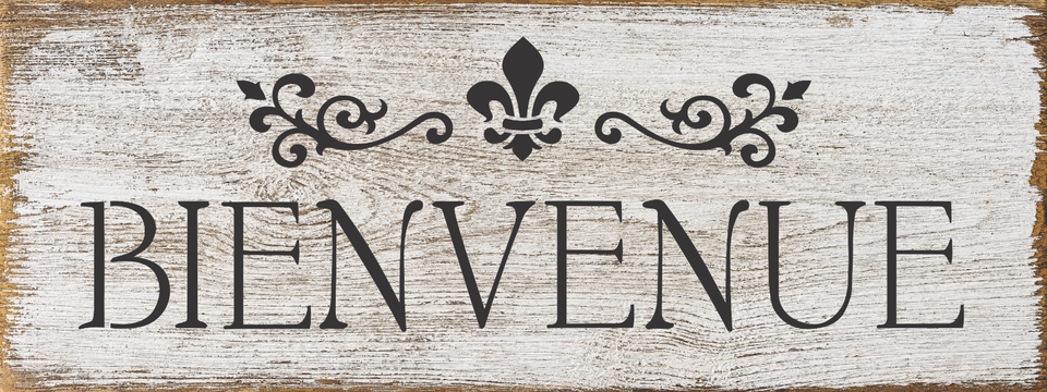 Farmhouse Stencil Bienvenue French Welcome Fleur Scroll Border DIY ...