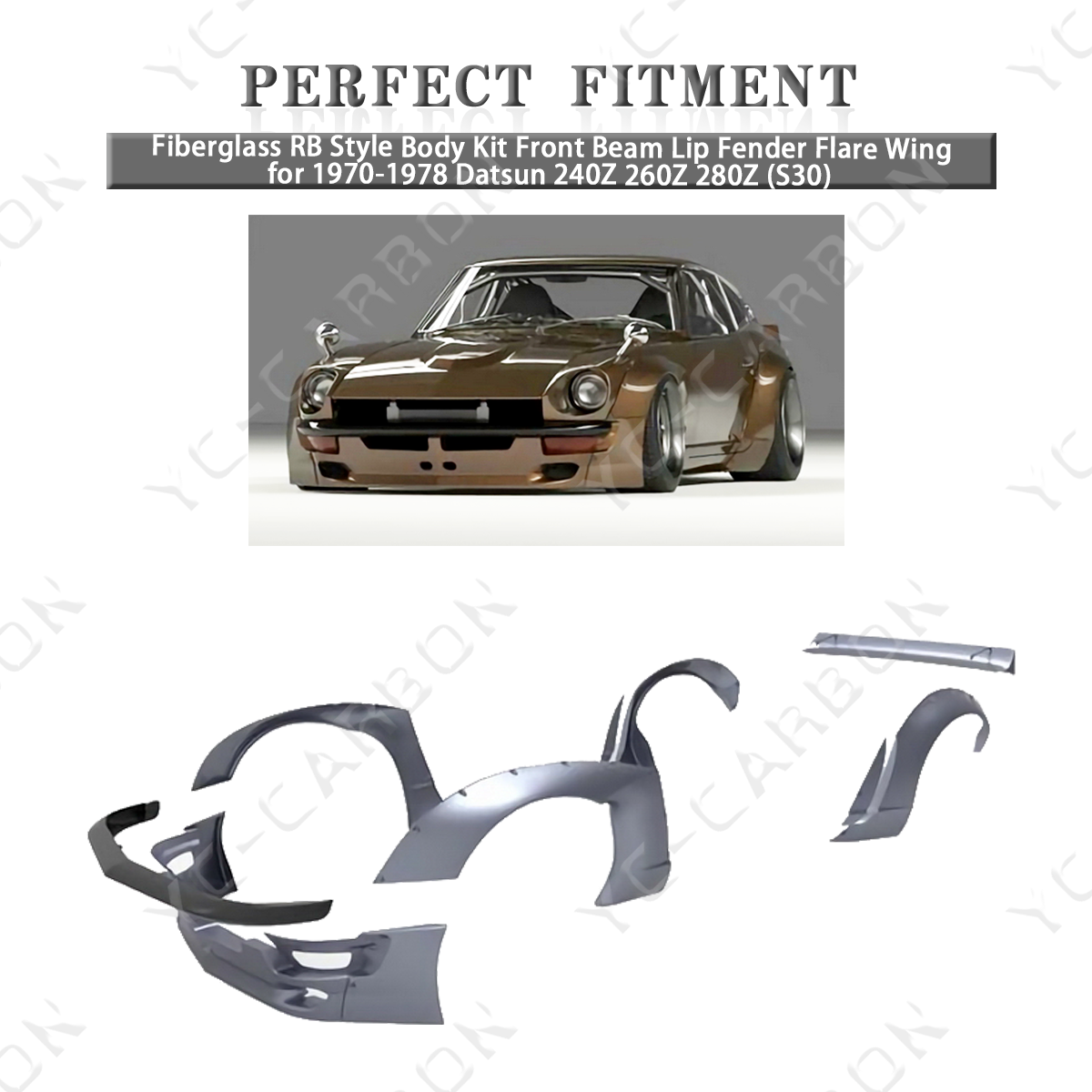 FRP RB Body Kit Beam Lip Fender Flare Wing for 1970-78 Datsun 240Z 260Z ...