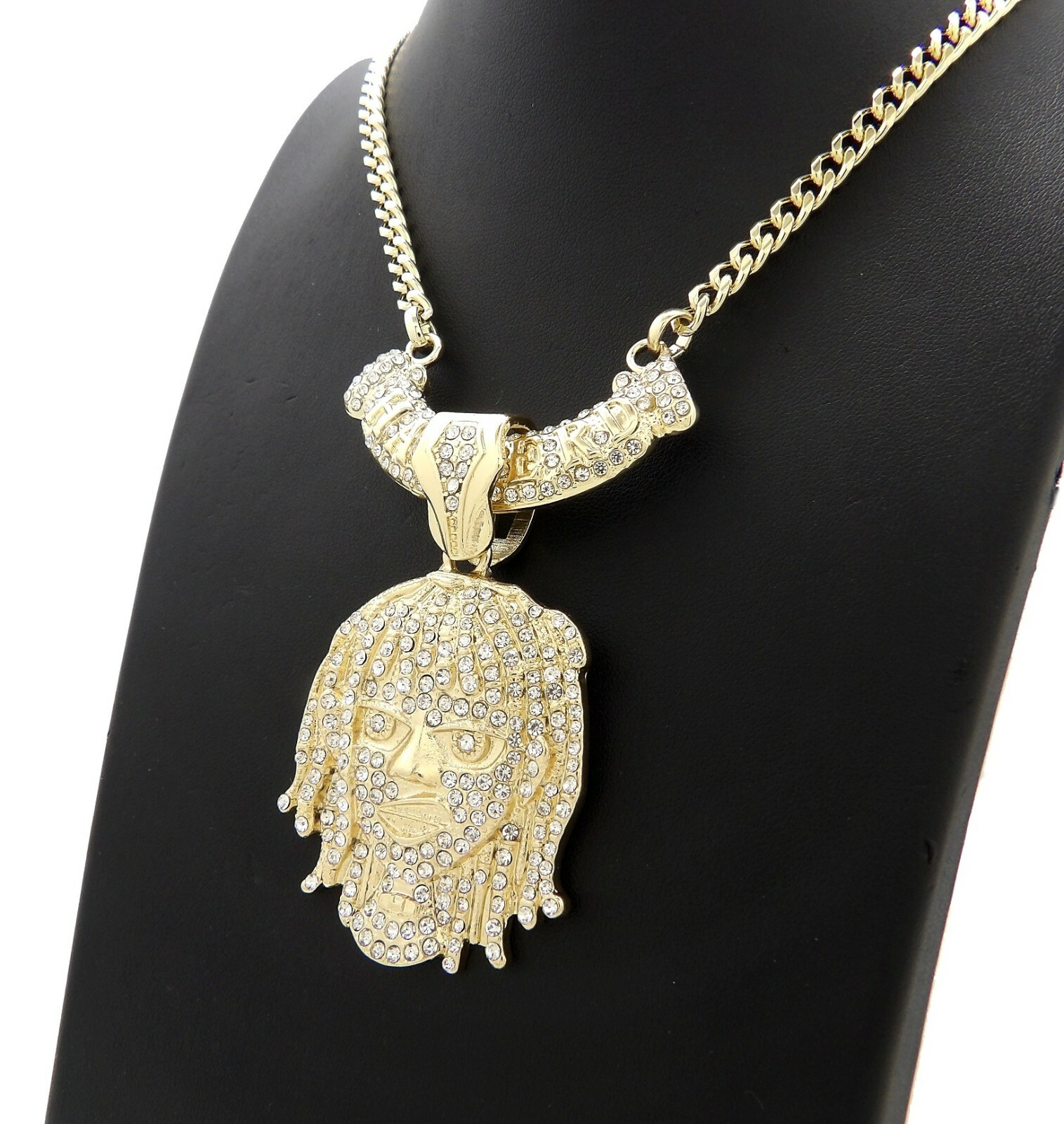 Hip Hop Rapper's Stone Filled Harverd Cartoon 5mm24" Cuban Chain ...