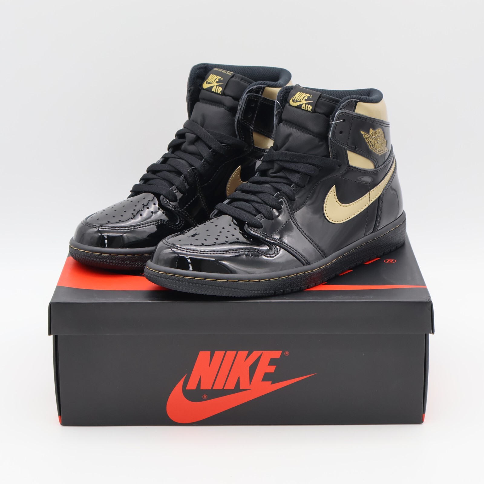 555088-032 Nike Air Jordan 1 Retro High OG Black Metallic Gold Patent ...