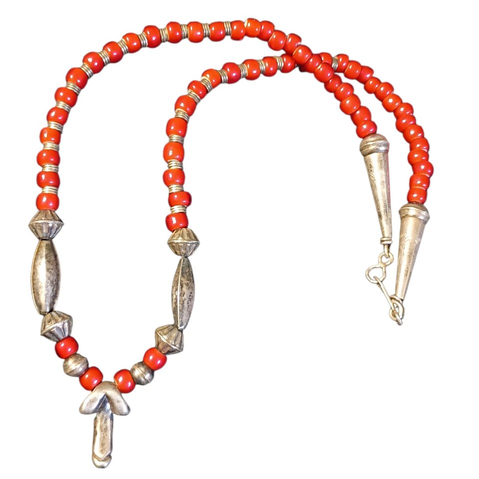 Southwestern Style Sterling Silver Phallic penis Bench Beads Necklace ...