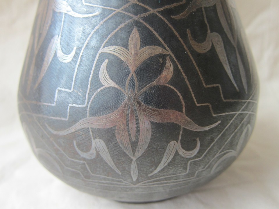 Antique Islamic Indo-Persian , iron with silver koftgari vase | eBay