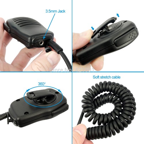 2Pin PTT Speaker Mic for ICOM IC-V8 IC-V82 IC-F3 V80 Cobra Vertex Ham ...