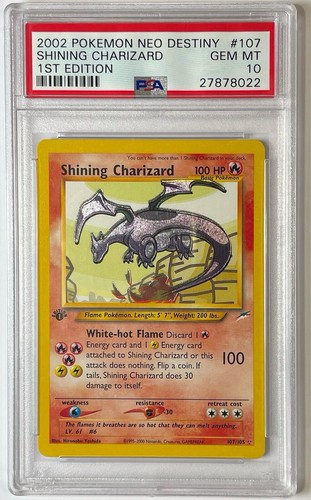 Shining Charizard 1st Edition - 107/105 - Neo Destiny Vintage WOTC PSA ...
