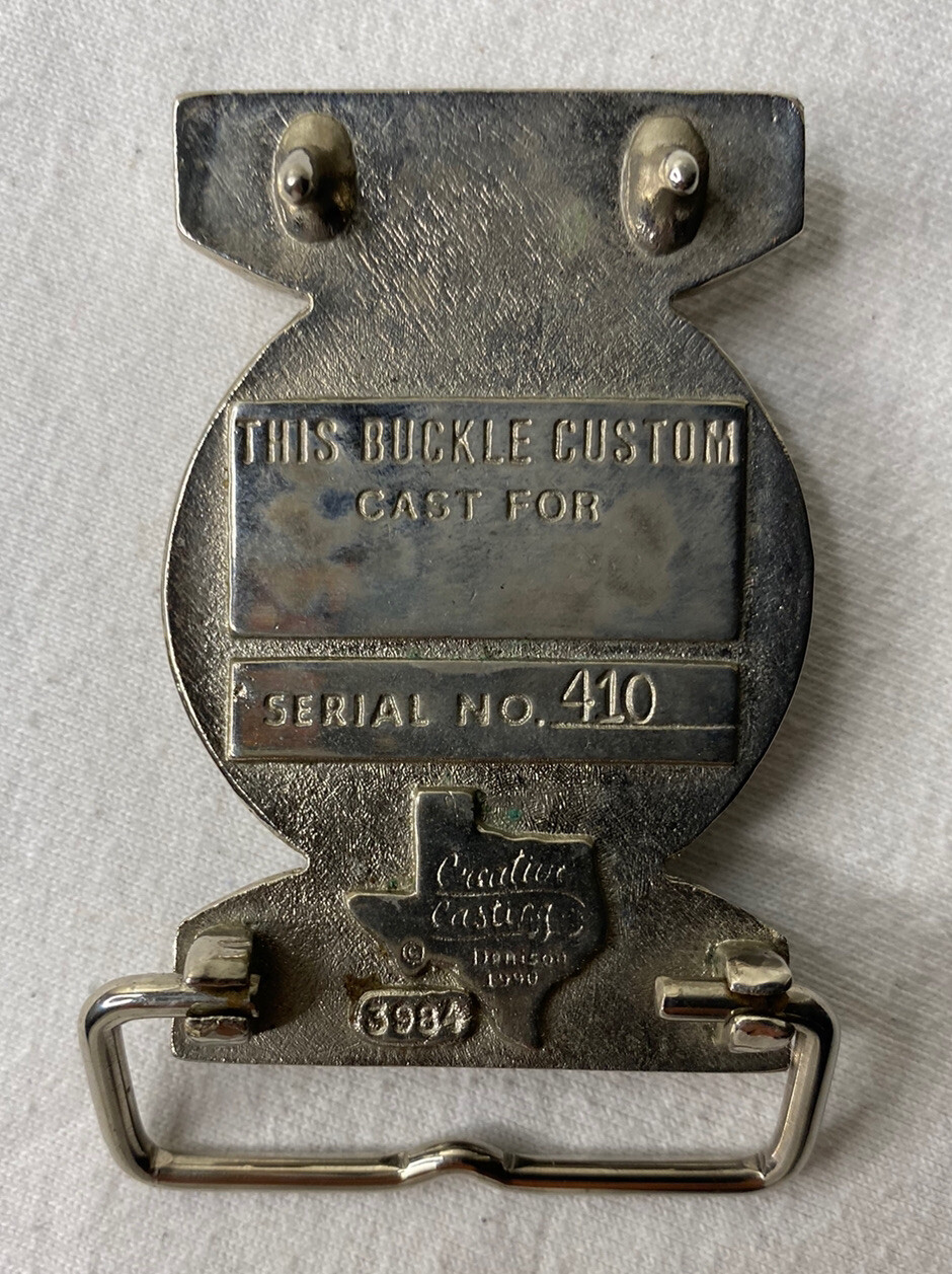 Vintage 1990 Creative Casting Custom Belt Buckle “OP”… - Gem