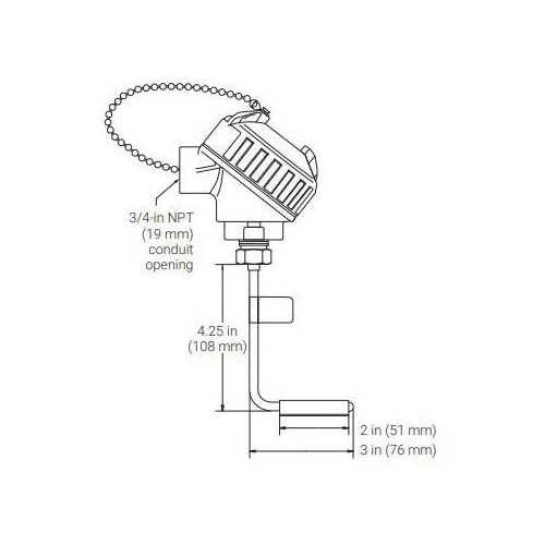 Raychem RTD4AL, 3/4" NPT, Resistance Temperature Detector Sensor ...