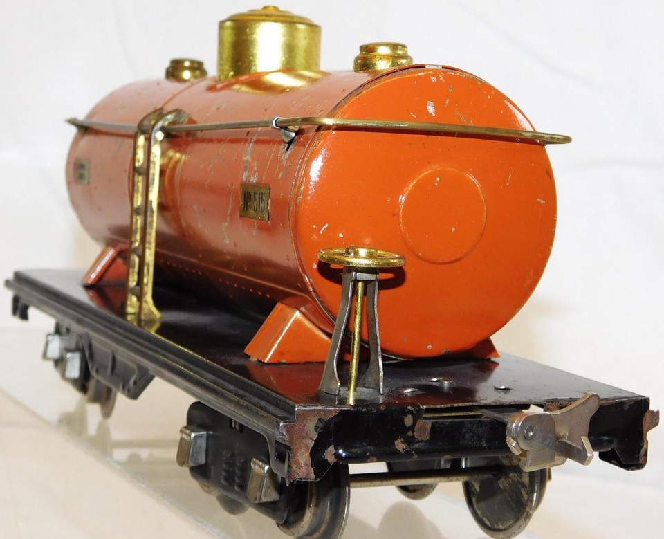 Prewar Lionel 515 Standard gauge Tank Car Terra Cotta Orange Brass ...