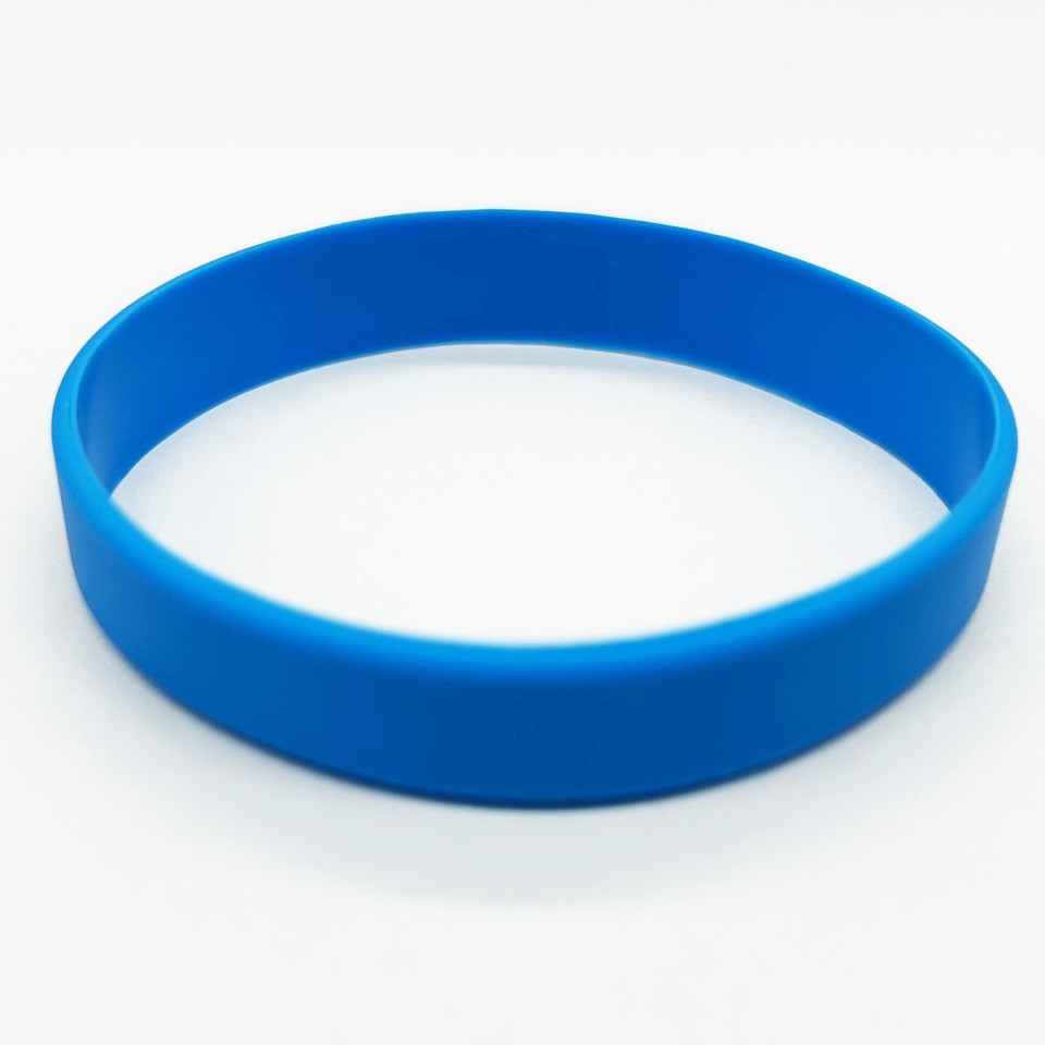 12 Silicone Wristbands Blank NEW Rubber Wrist Bands Bracelets Free ...