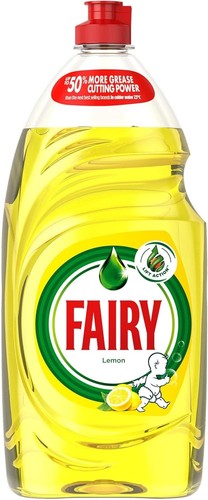 Fairy Washing Up Liquid Lemon 1015ml – Powerful Grease Cleaner & Dirt ...