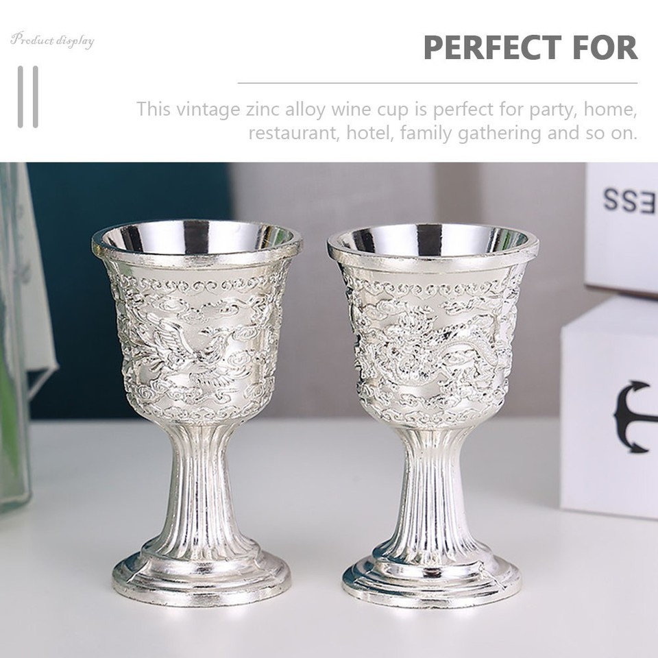 Retro Wine Goblet Reusable Cup with Straw Dinner Vintage Goblets | eBay ...
