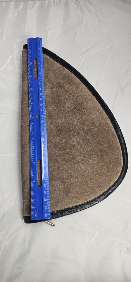 Small Suede Pistol Case Soft Sided Faux Fur Lined Zipper Gun Bag Pouch ...