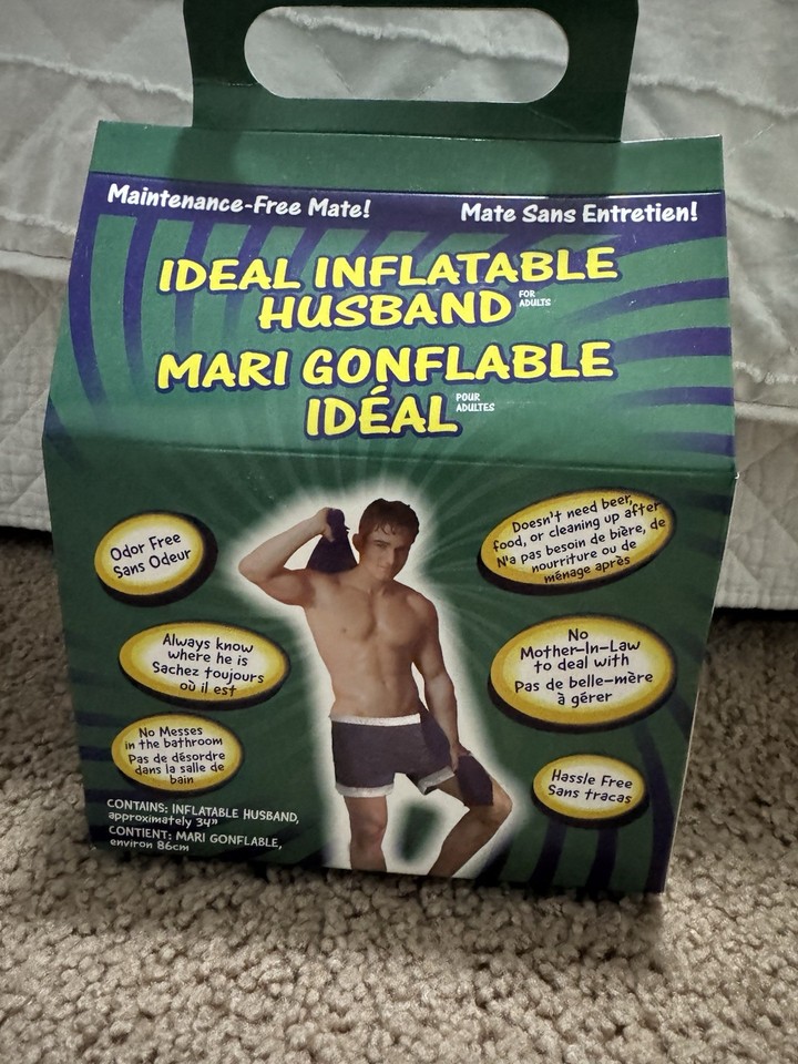 Inflatable Husband Bachelorette Party Gag Gift - Male Boyfriend Blow Up ...