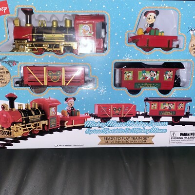 MICKEY MOUSE HOLIDAY EXPRESS 12 PCS. TRAIN SET, NEW. | eBay