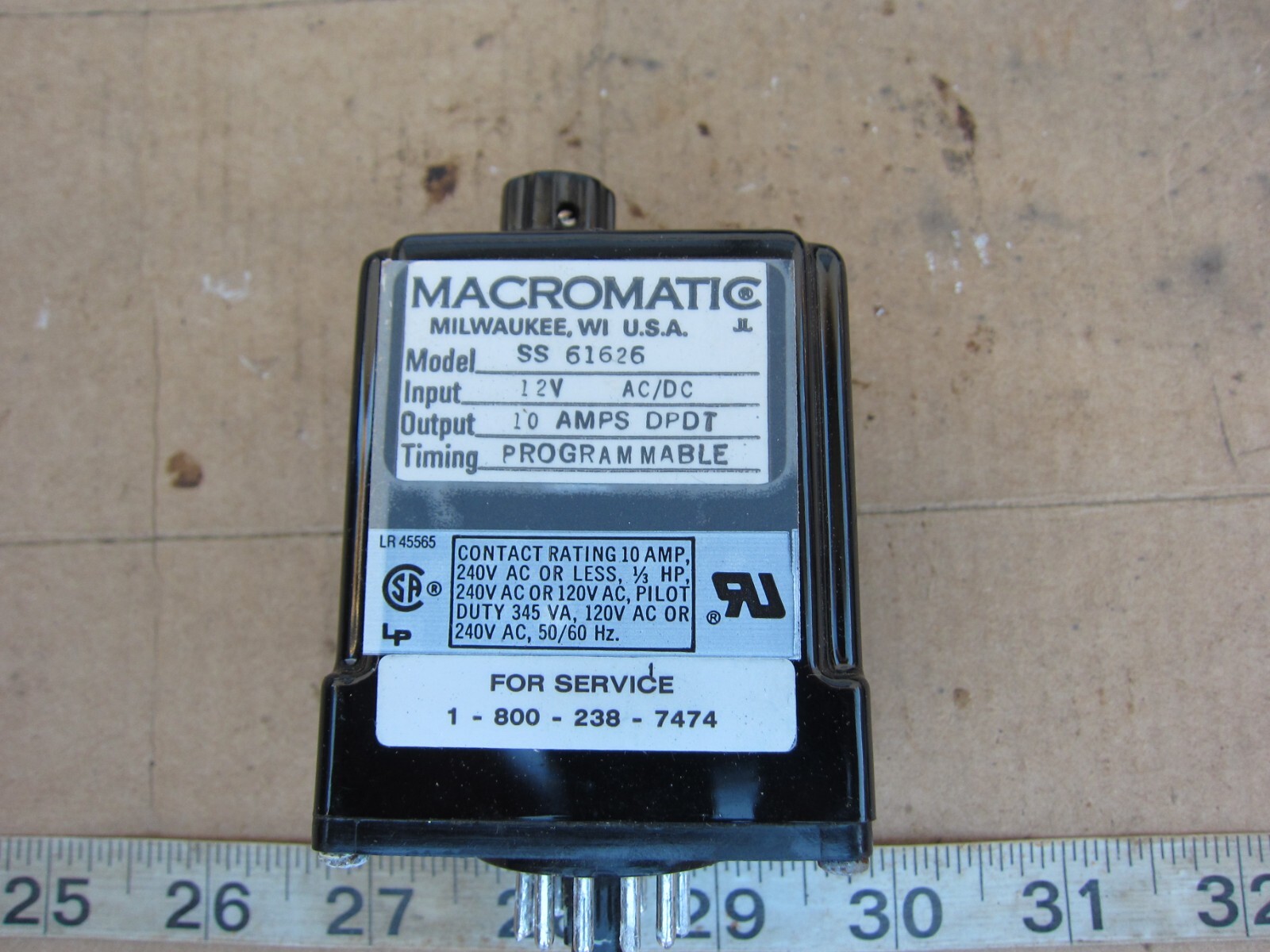 Macromatic SS-61626 12V 8-Pin Programmable Time Delay Relay, Used | eBay