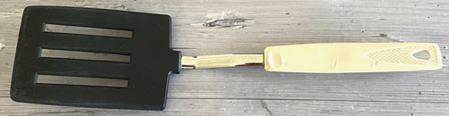 Vintage KOCO Black Nylon Slotted Spatula w/Cream Plastic Handle 10 1/2 ...