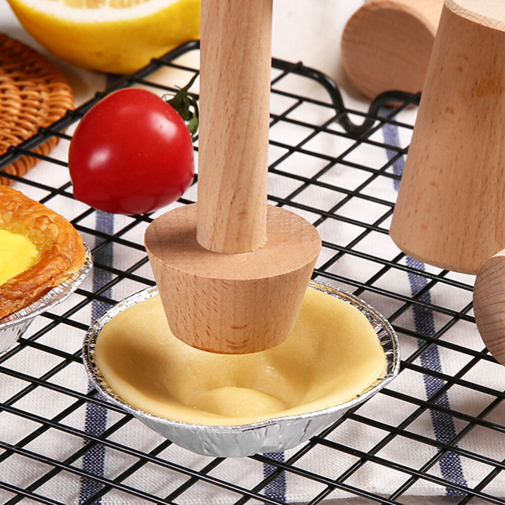 Baking Supplies Cake Tools Wooden Egg Tart Mould Pastry Pusher Egg Tart ...