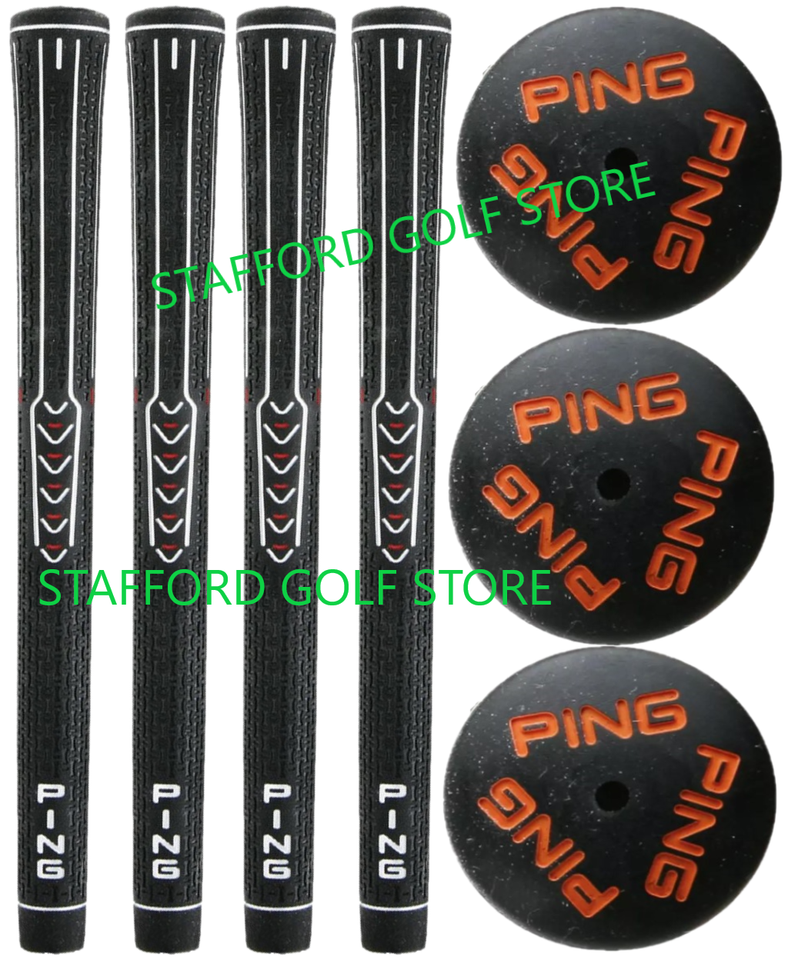 Ping ID-8 Oversize Rubber Golf Grips +1/16" .60" Ribbed Black/Orange ...