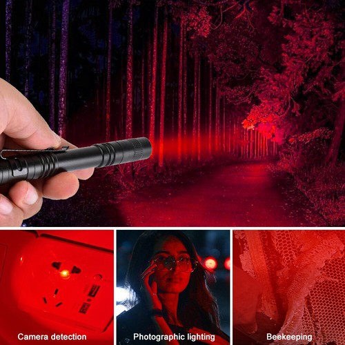 365nm Mini UV LED Pen Light Flashlight w/ Clip AAA Ultraviolet Black ...