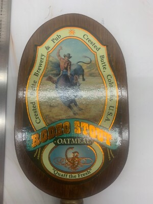 VTG Rodeo Stout Crested Butte Brewery Beer Tap Handle! Rare! 10” | eBay