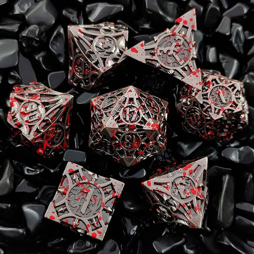 Metal Polyhedral Dice Set DND Dungeons Dragons Pathfinder RPG Table ...