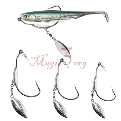 10pcs Underspin Weighted Swimbait Hooks Twist Lock Lead Jig Fishing ...