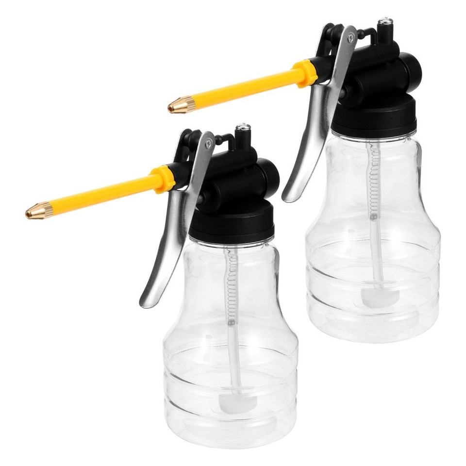 2Pcs Transparent Manual Oil Can - High Pressure Pump Oiler - Manual ...