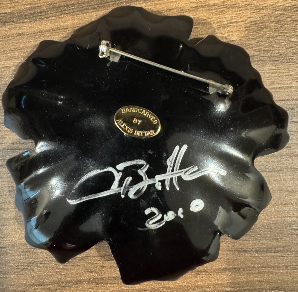 Alexis Bittar Artist's Hand Carved and Signed Large Violet Flower ...