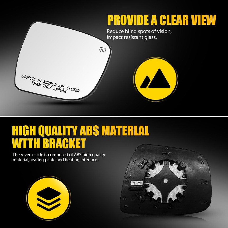 Fit 2014-20 Nissan Rogue 2015-24 Murano Mirror Glass Driver Passenger ...